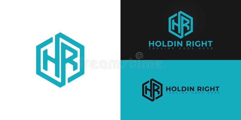 Abstract Initial Hexagon Letters HR or RH Logo in Blue Color Isolated ... Abstract Initial Hexagon Letters HR or RH Logo in Blue Color Isolated ...