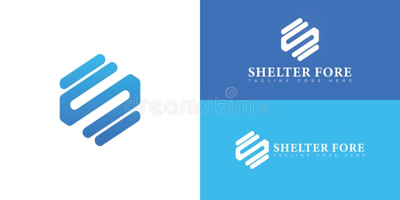 Abstract Initial Hexagon Letters SF or FS Logo in Blue Color Isolated ... Abstract Initial Hexagon Letters SF or FS Logo in Blue Color Isolated ...