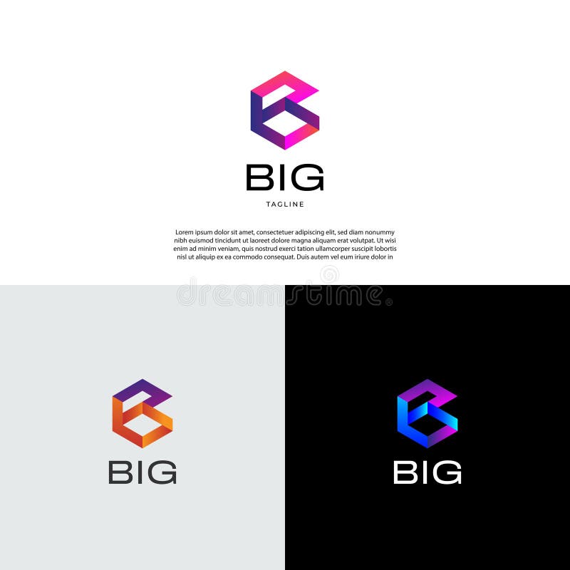 Abstract Initial Letter B Shape Logo Design Template Stock Illustration ...