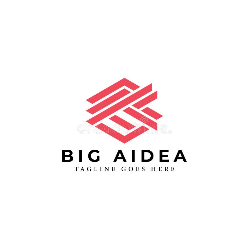 Abstract Initial Letter BA or AB Logo in Red Color Isolated in White ...