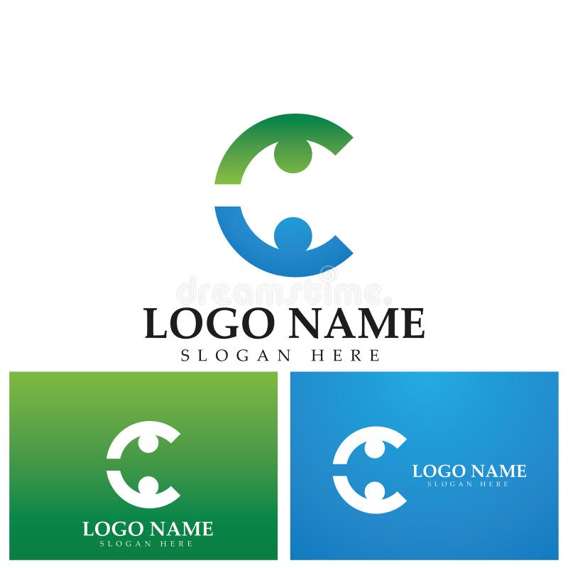 Abstract Initial Letter C Connecting People Logo Vector Design Template ... Abstract Initial Letter C Connecting People Logo Vector Design Template ...