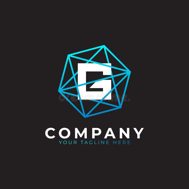 Abstract Initial Letter G Inside Linked Polygon Connect Network Logo ...