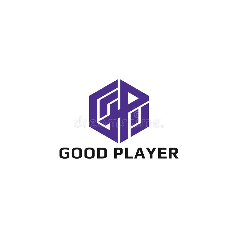 Abstract Initial Letter GP or PG Logo in Purple Color Isolated in White ...