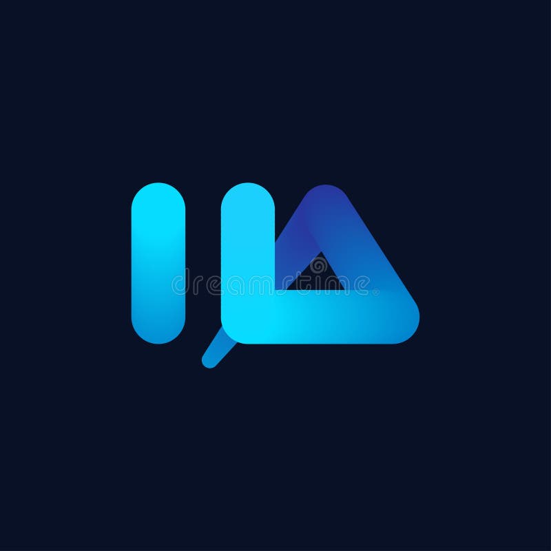 Abstract Initial Letter H and a Logo Design with Blue Blend Gradient ...