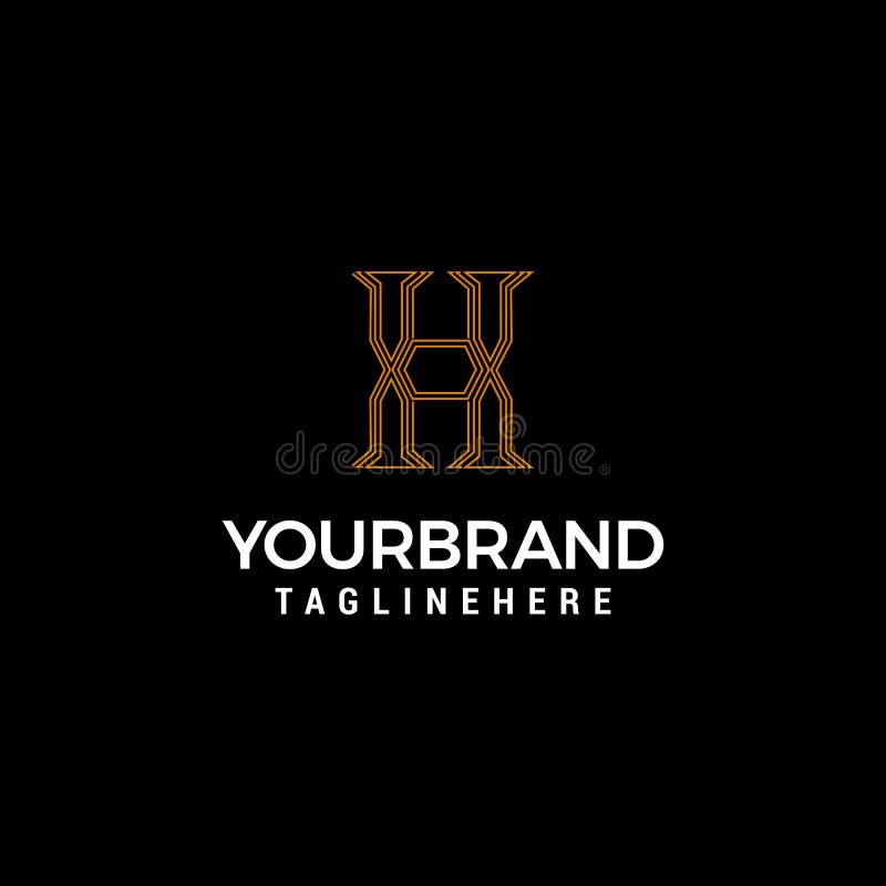 Abstract Initial Letter H Made from Elegant Lines Combination Monogram ...