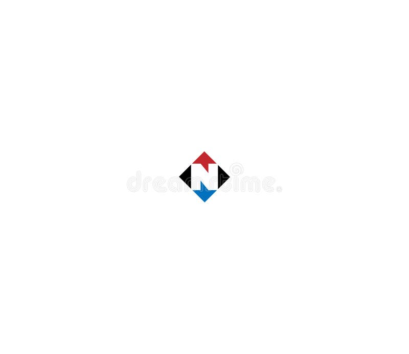 Abstract Initial Letter N Logo. Red Arrow Up and Blue Arrow Down with ...