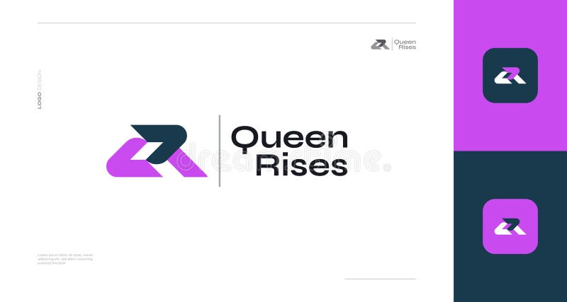 Abstract Initial Letter Q and R Logo Design. QR Letter Logo with Modern ...