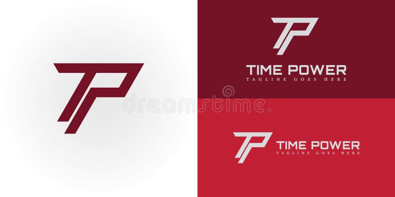 Abstract Initial Letter TP or PT Logo in Deep Red Color Isolated in ...