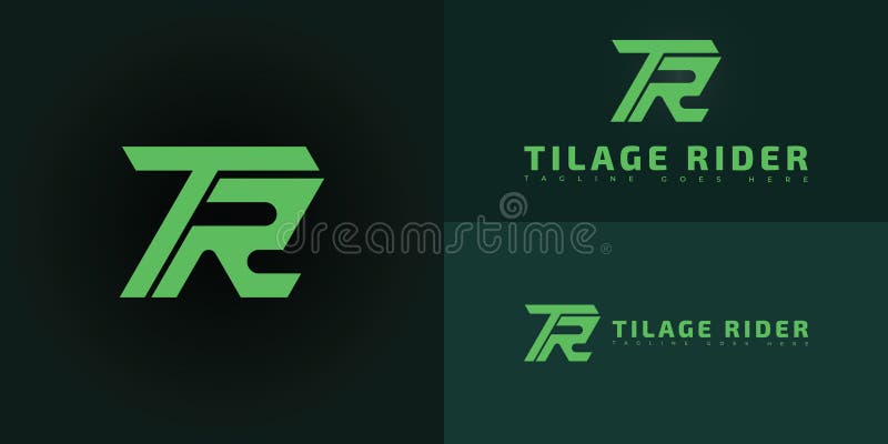 Abstract Initial Letter TR or RT in Green Color Isolated on Multiple ...