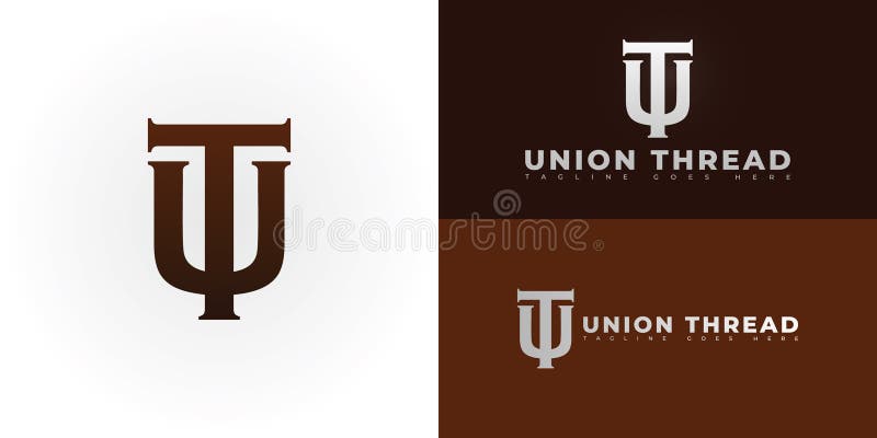 Abstract Initial Letter UT or TU in Brown Color Isolated on Multiple ...