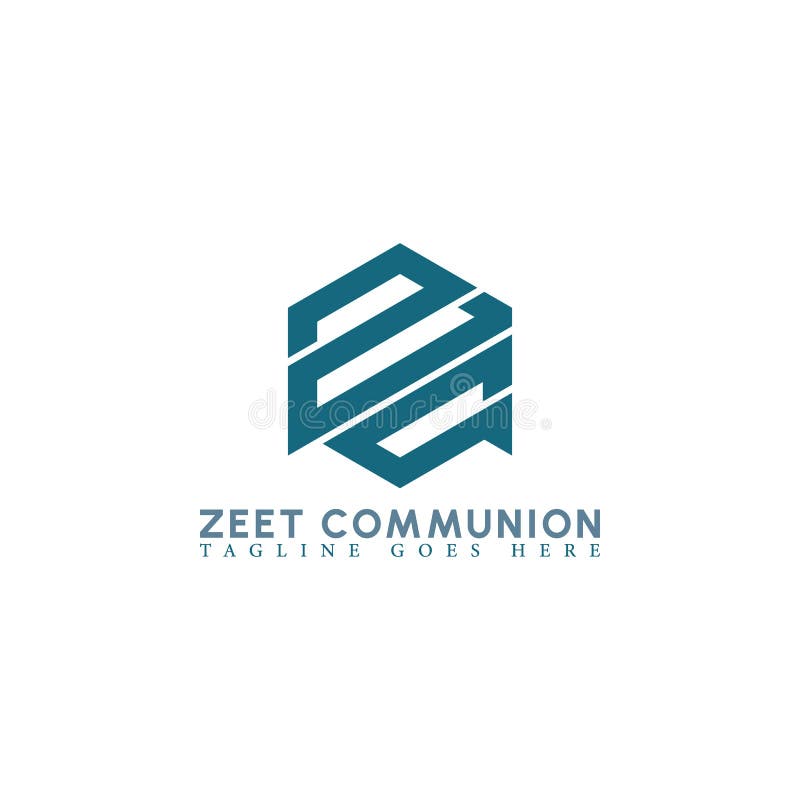 Abstract Initial Letter ZC or CZ Logo in Blue Color Isolated in White ...