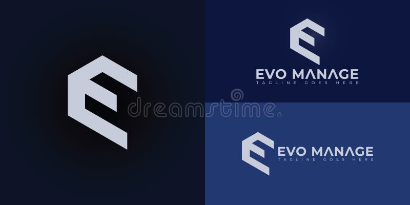 Abstract Initial Letters Hexagon EV or VE Logo in Blue-white Color ...