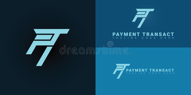 Abstract Initial Letters PT or TP Logo in Blue Color Isolated on ...