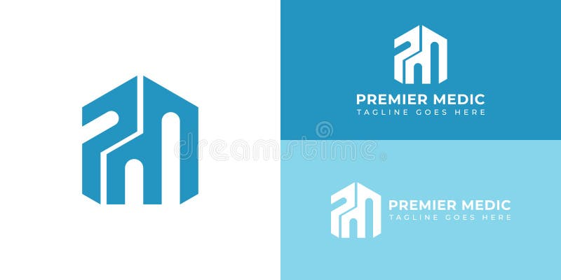 Abstract Initial PM or MP Letter Logo Design Polygon Round Monogram ...