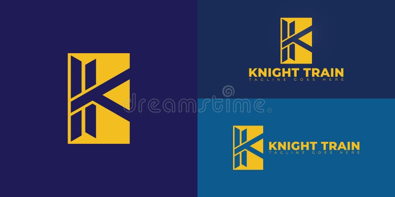 Abstract Initial Rectangle Letters KT or TK Logo in Yellow Color ...