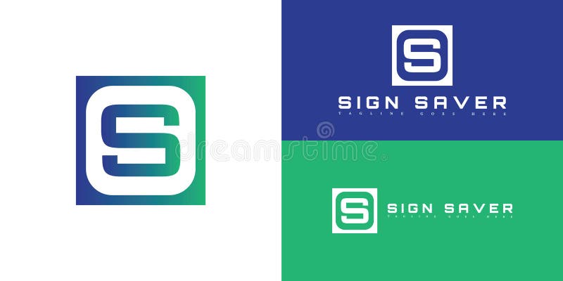 Abstract Initial Square Letter S or SS Logo in Blue-green Color ...
