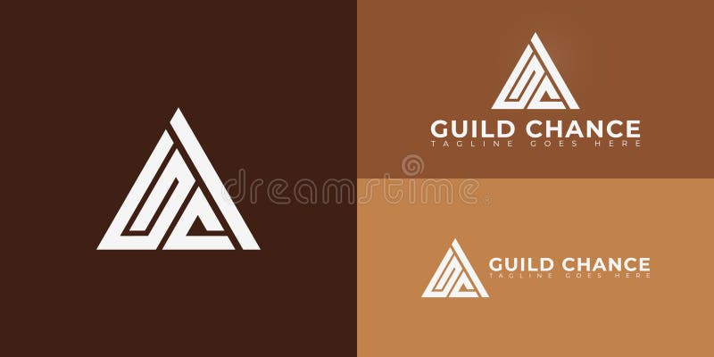 Abstract Initial Triangle Letter GC or CG Logo in White Color Isolated ...