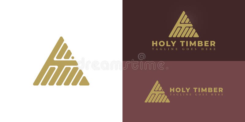 Abstract Initial Triangle Letter HT or TH Logo in Luxury Gold Color ...
