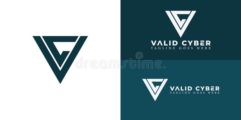 Abstract Initial Triangle Letter VC or CV Logo in Blue Color Isolated ...