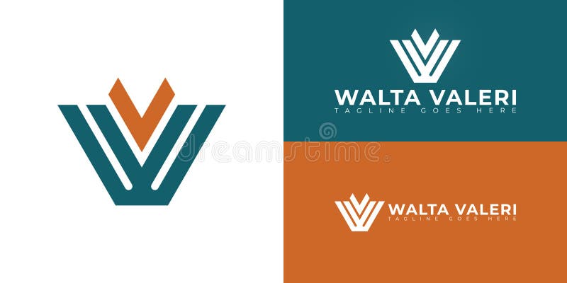 Abstract Initial Triangle Letters WV or VW Logo in Green Color Isolated ...