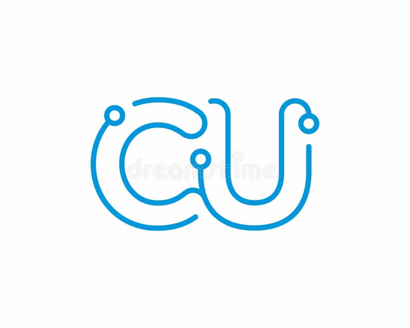 CU Letters, Electronic Logo Design Vector 001 Stock Vector ...