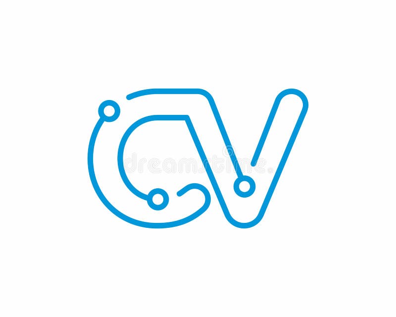 CV Letters, Electronic Logo Design Vector 001 Stock Vector ...