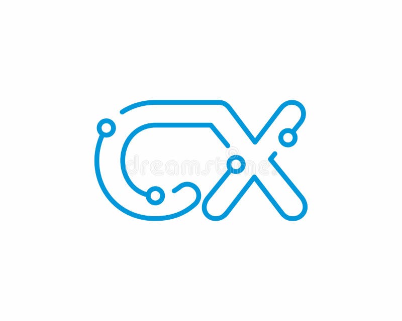 CX Letters, Electronic Logo Design Vector 001 Stock Vector ...