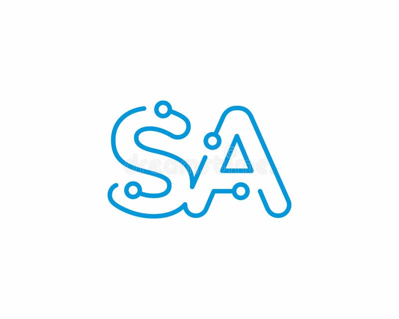 SA Letters, Electronic Circuit, Technology Logo Design Vector 001 Stock ...