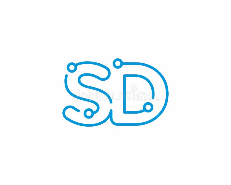 SD Letters, Electronic Circuit, Technology Logo Design Vector 001 Stock ...