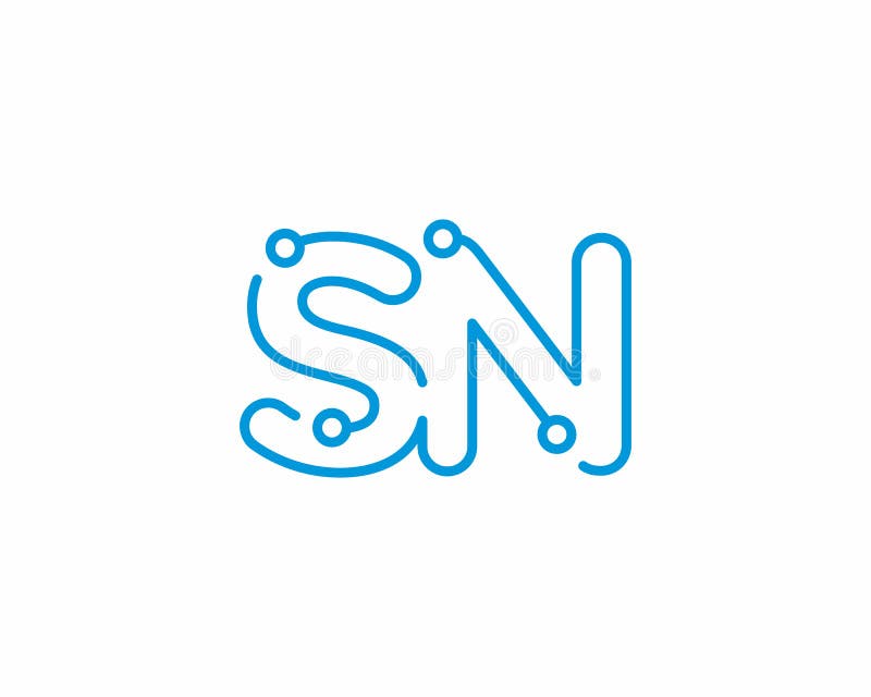 SN Letters, Electronic Circuit, Technology Logo Design Vector 001 Stock ...