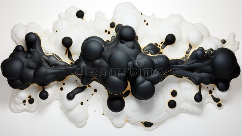 Abstract Ink Blot Design with Fluid Strokes and High Resolution ...