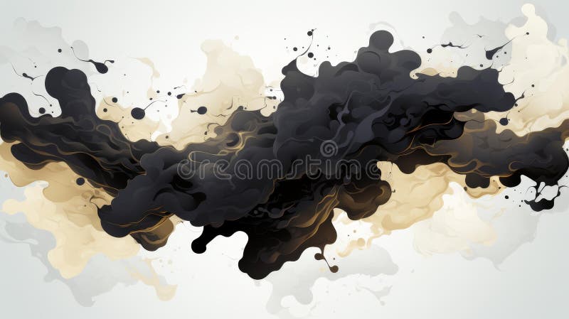 Abstract Ink Blot Design with Fluid Strokes and High Resolution ...