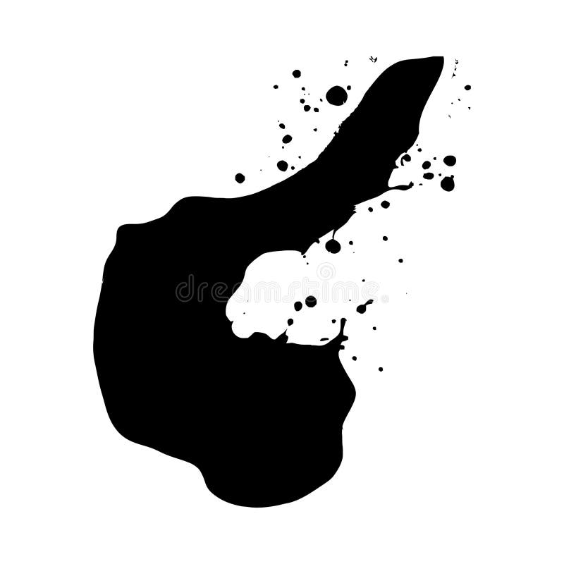 Abstract Ink Blot Silhouette Design on Transparent Background Stock ...