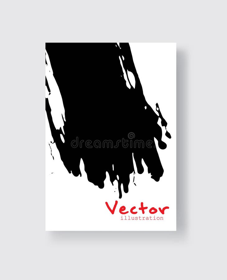 Abstract Ink Brush Banners with Grunge Effect Stock Vector ...