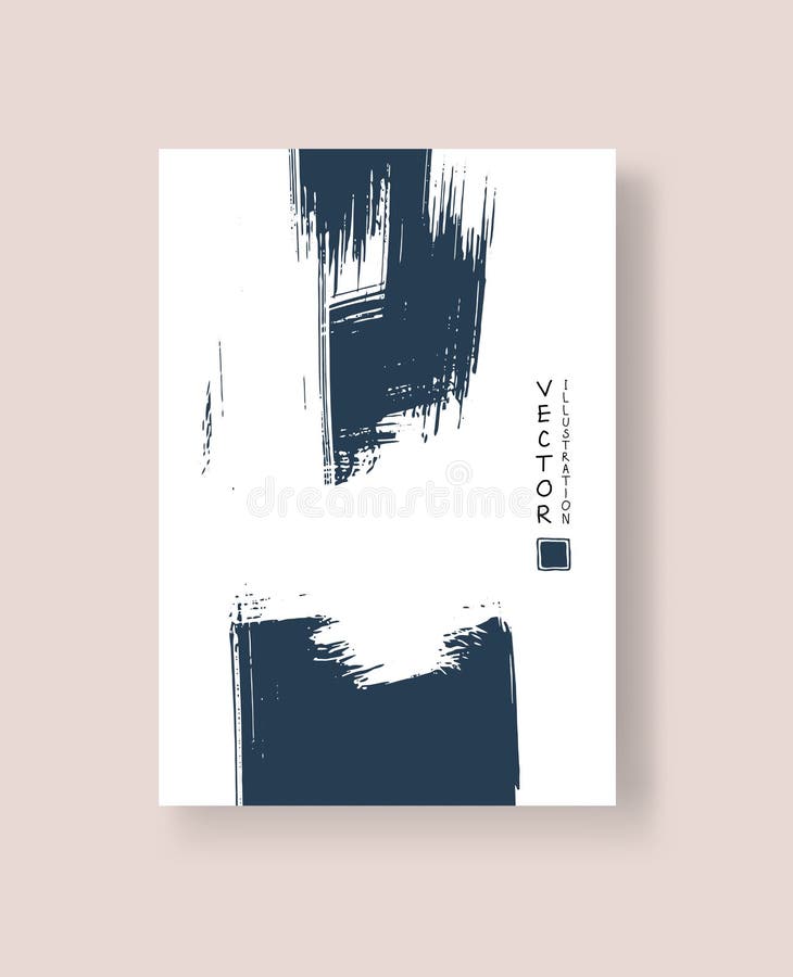 Abstract Ink Brush Banners with Grunge Effect Stock Vector ...