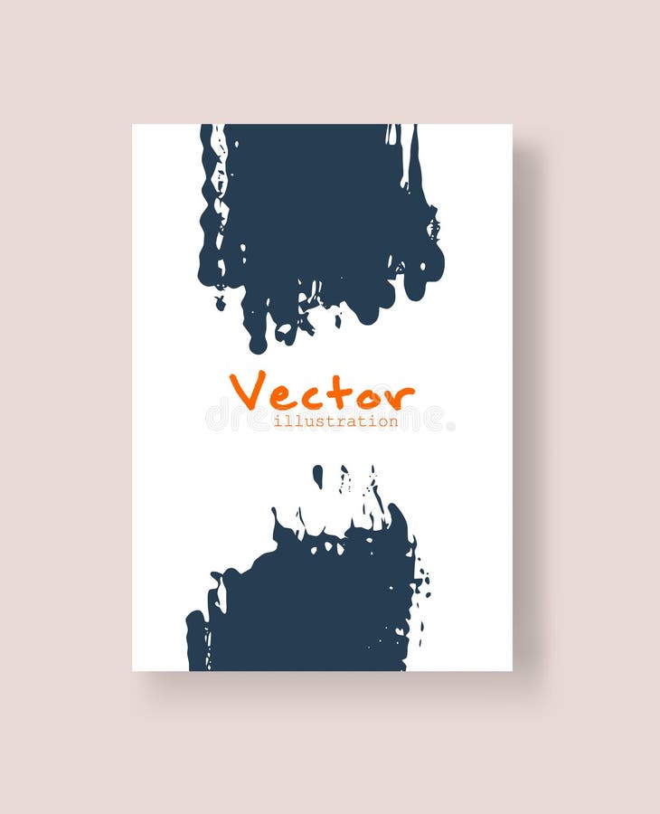 Abstract Ink Brush Banners with Grunge Effect Stock Vector ...