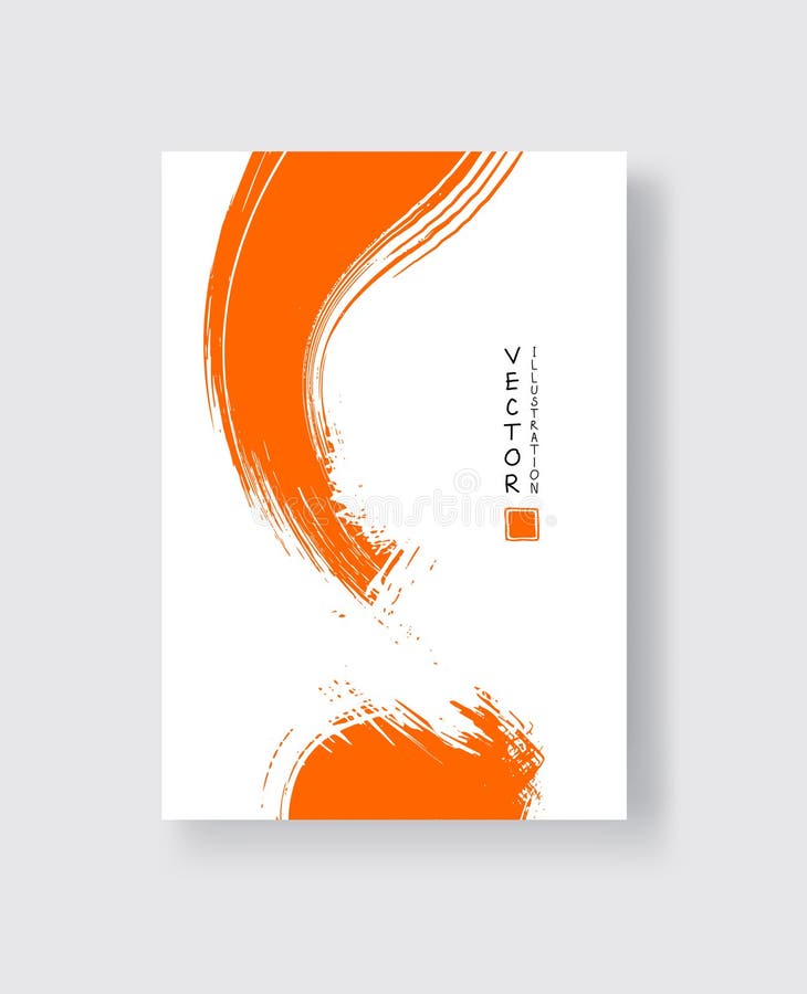 Abstract Ink Brush Banners with Grunge Effect Stock Vector ...