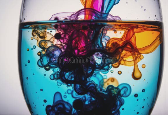 Abstract Ink Drops Diffusing in Water, Creating Vibrant Colors and ...