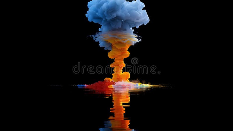Abstract Ink Explosion: Vibrant Colors in Motion Stock Illustration ...