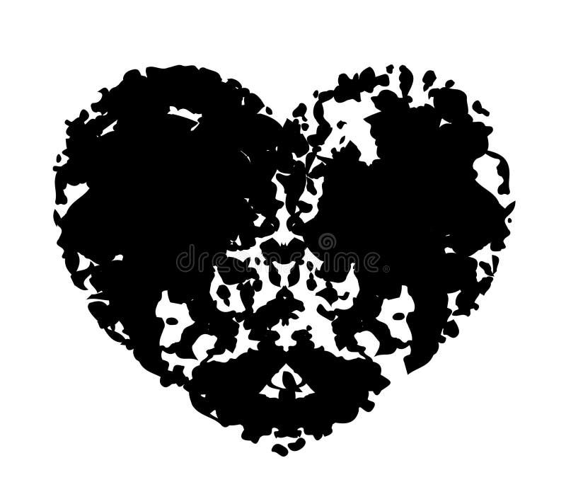 Abstract Ink Heart Design Element Stock Vector - Illustration of ...
