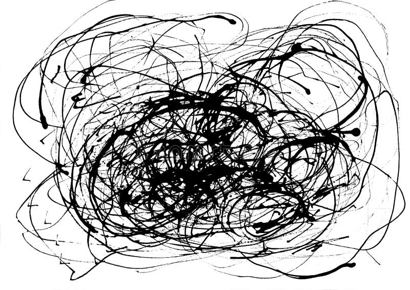 Abstract Ink Lines Grunge Background. Stock Illustration - Illustration ...