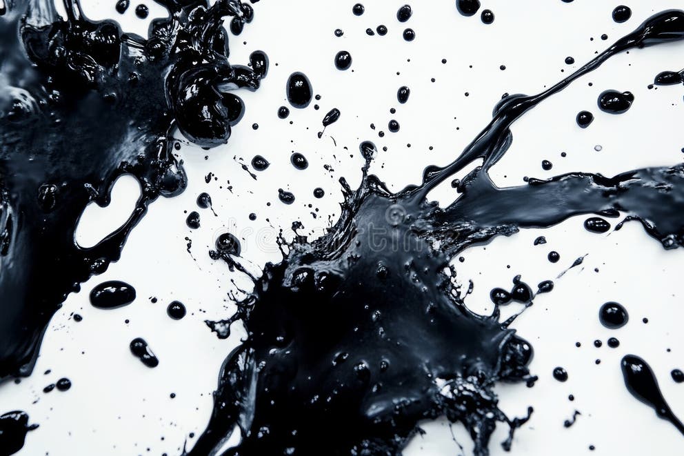 The Abstract Ink Spatter Texture, Comprising High-resolution Black Ink ...