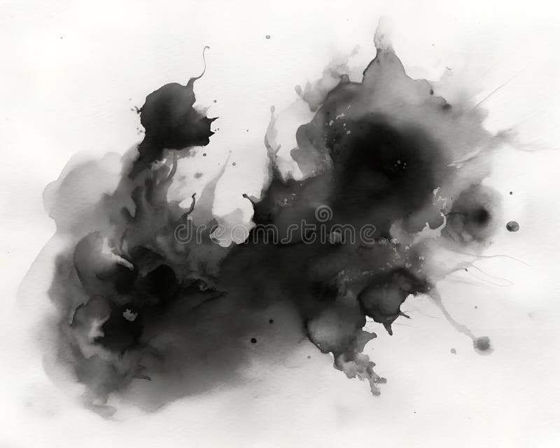 Dynamic Black Snake Illustration on White Background with Splatter ...