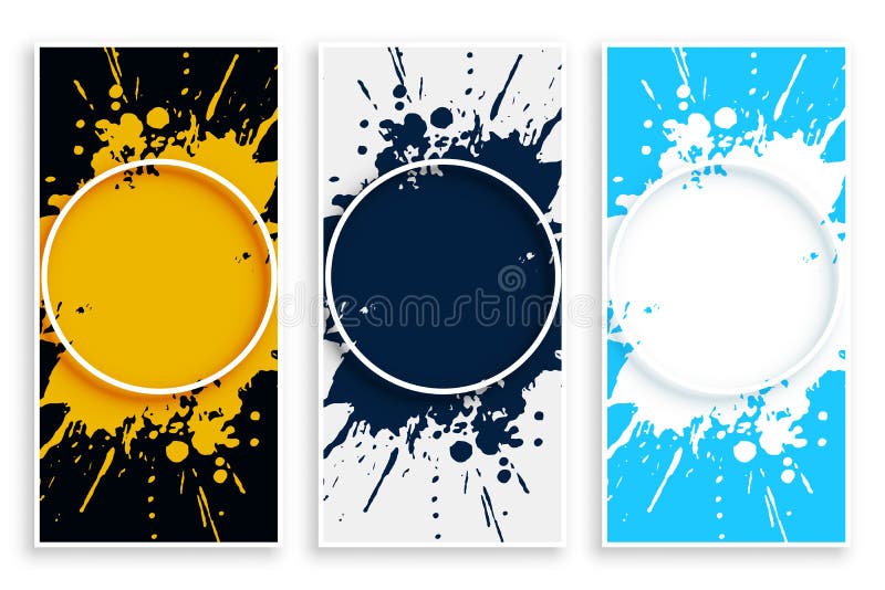 Abstract Ink Splash Banner in Different Colors Stock Vector ...