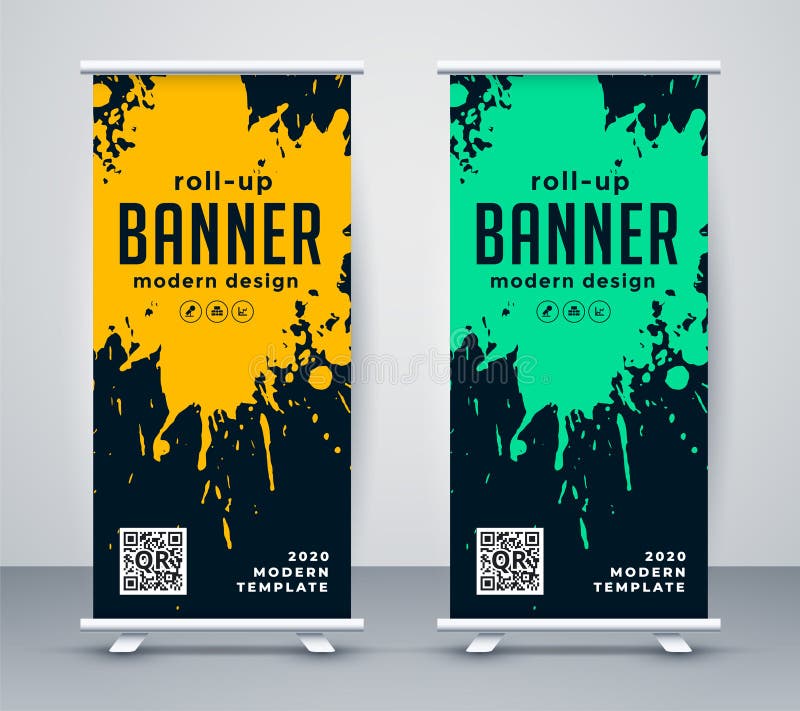 Abstract Ink Splash Rollup Banner Design Stock Vector - Illustration of ...