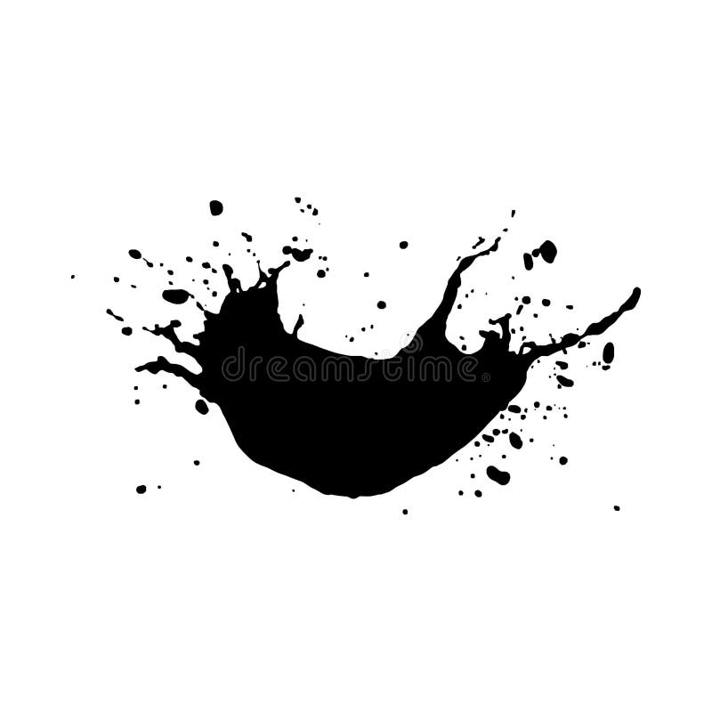 Abstract Ink Splash Silhouette Design on Transparent Background Stock ...