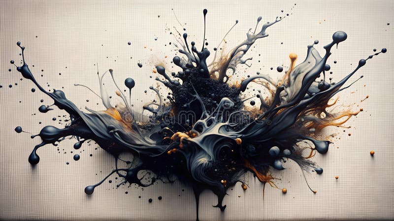 Abstract Ink Splatter a Dance of Shadow and Light AI Generated Stock ...