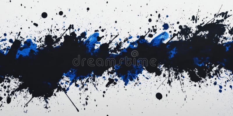 Abstract Ink Splatter Texture in Black and Deep Blue, Creating an Edgy ...