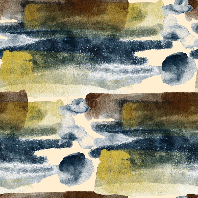 Abstract Ink Spots Seamless Pattern. Watercolor Backround of Spots ...
