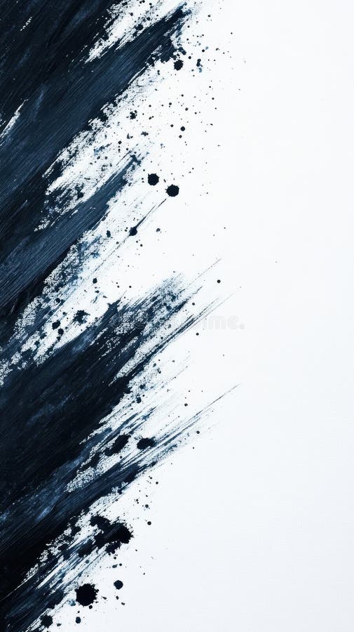 Abstract Ink Wash Painting Strokes on Clean White Background Stock ...